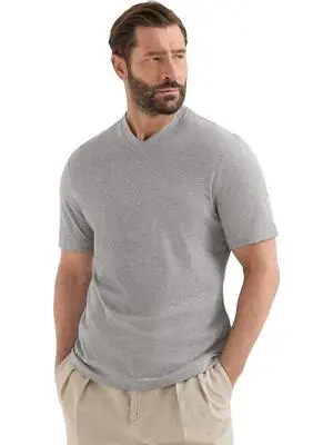 Brunello Cucinelli Cotton Jersey V-neck T-shirt - Medium Grey