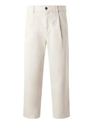 Barena Venezia Straight-leg Pleated Cotton-drill Trousers - Ecru