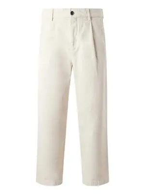 Barena Venezia Straight-leg Pleated Cotton-drill Trousers - Neutrals
