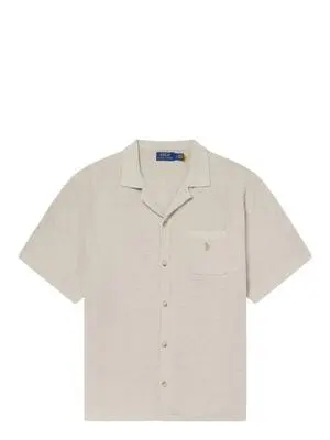 Polo Ralph Lauren Convertible-collar Logo-embroidered Cotton-piqué Shirt - Neutrals
