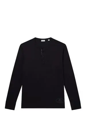 Burberry Logo-embroidered Ribbed Cotton-blend Jersey T-shirt - Black