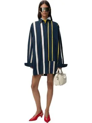Loewe Striped Cotton Poplin Shirt Dress - Multicolor