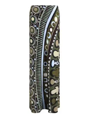 Emilio Pucci Satin Skirt With Solei Print - Multicolour