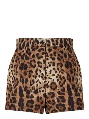 Dolce & Gabbana High-rise Cotton Shorts With - Leopard Print