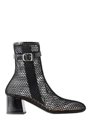 Alaïa Fishnet Ankle Boots - Black