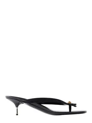 Versace Medusa-embellished Leather Thong Sandals - Black