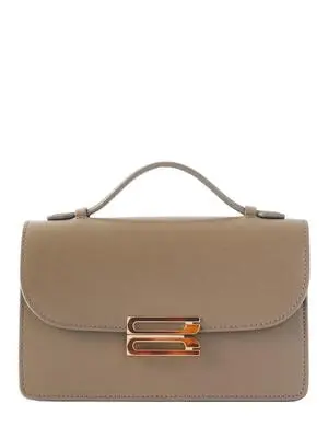 Victoria Beckham Victoria Beckham Dorian Leather Clutch Gray
