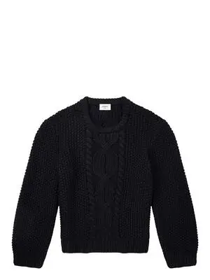 Saint Laurent Knitted Wool Sweater - Black