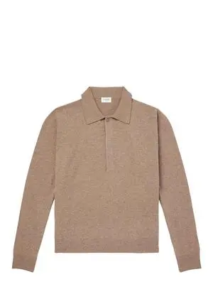 Saint Laurent Wool Polo Sweater - Brown