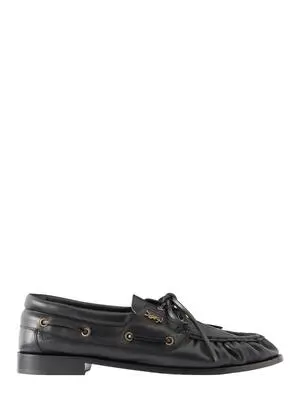 Saint Laurent Le Loafer Monogram Appliquéd Leather Loafers - Black
