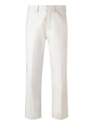 TOM FORD Straight-leg Cotton-satin Trousers - Neutrals
