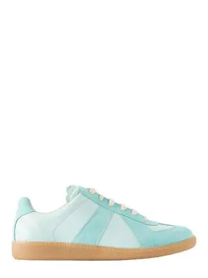 MAISON MARGIELA Replica Leather And Suede Sneakers - Blue