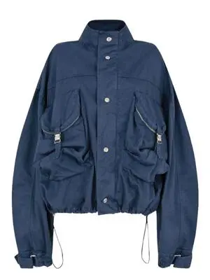 Attico Washed Bomber Jacket - Blue