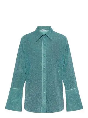 Oseree Lurex Sequin Shirt - Blue