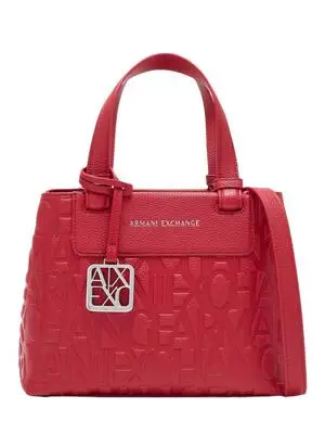 Armani Exchange Embossed Monogram Tote Bag - Red