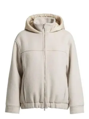 Peserico Long Sleeve Hooded Casual Jacket - White