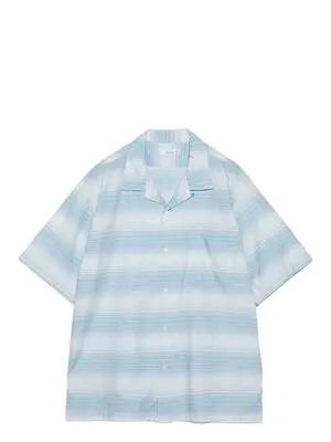 Nanamica Open Collar Pique Short-sleeve Shirt - Blue