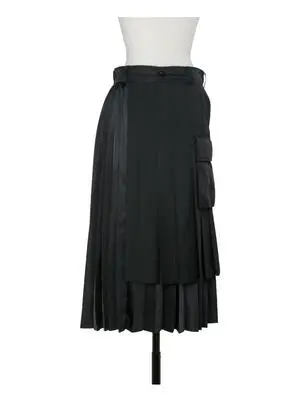 Sacai Suiting X Nylon Twill Skirt - Black