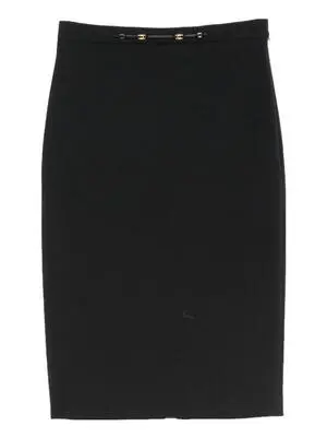 Elisabetta Franchi Logo Plaque Pencil Midi Skirt - Black