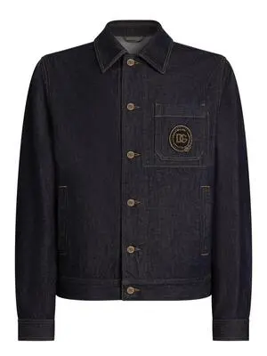 Dolce & Gabbana Denim Jacket With Logo Patch - Multicolor