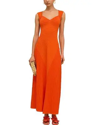 Cult Gaia Maia Ribbed Maxi Dress - Tangelo