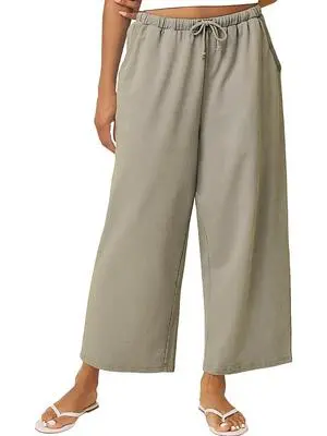 Splendid Palmer Terry Relaxed Fit Wide Leg Pants - Eucalyptus