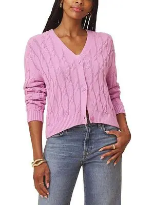 Splendid Rubi Cable Knit Cardigan Sweater - Blush