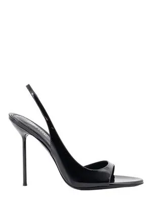 Paris Texas Lidia Patent Leather Slingback High Heel Sandals - Black