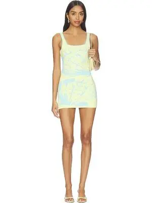 KULANI KINIS Knit Mini Dress In Lemon,baby Blue - Sunshell