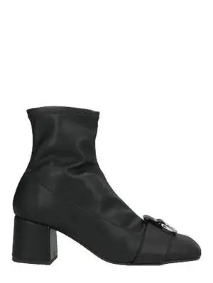 ANNA F. Synthetic Material Ankle Boots With Buckle Detail - Black