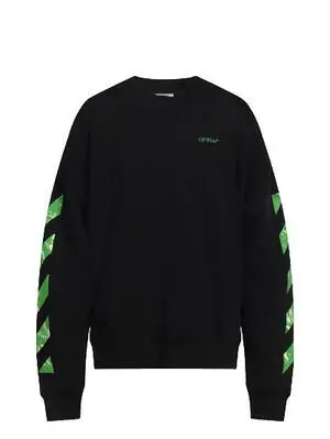 OFF-WHITE™ Cotton Elastane Sweatshirt With Graphic Print - Black