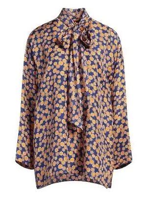 Aspesi Floral Print Silk Blouse - Blue
