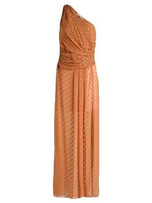 TWINSET One-shoulder Maxi Dress In Viscose Blend - Rust