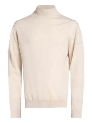 DANIELE FIESOLI Danielle Fiesoli Merino Wool Mock Neck Sweater - Beige