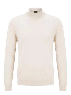 DANIELE FIESOLI Danielle Fiesoli Merino Wool Mock Neck Sweater - Ivory