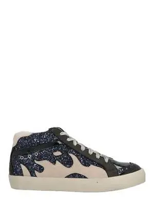BIBI LOU High-top Sneakers With Glitter And Patent Details - Black