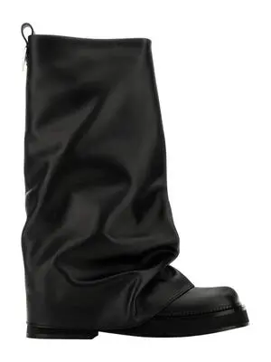 Attico Leather Robin Boots - Black