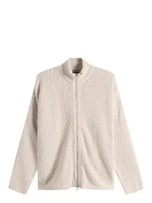 PICANTE Bouclé Funnel Neck Zip-through Knit - Grey