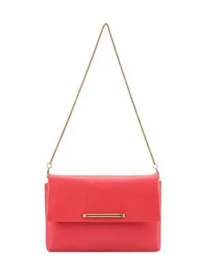 PAUL COSTELLOE Tilda Leather Clutch - Red
