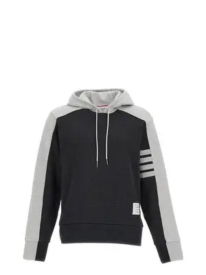 Thom Browne 4-bar Colorblock Hoodie - Grey