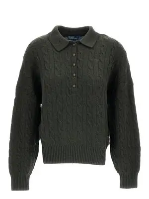 POLO RALPH LAUREN Polo Ralph Lauren Cable Knit Polo Sweater