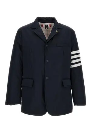 Thom Browne Thom Browne Poly Tech Padded Overcoat With 4-Bar Detail Blu