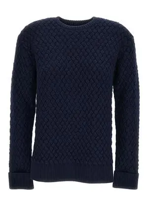 Bottega Veneta Cable-knit Wool Sweater - Blu