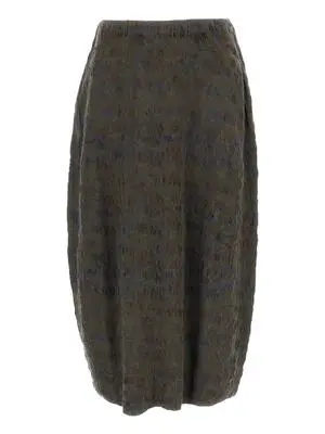 BOBOUTIC Midi Knit Skirt With Jacquard Pattern - Multicolor