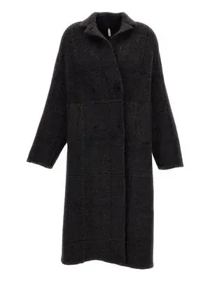 BOBOUTIC Boboutic Double-Breasted Mélange Yarn Coat