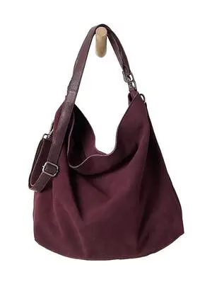 Free People Suzie Suede Slouchy Tote Bag - Fig