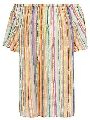 Missoni Off-the-shoulder Chevron Pattern Mini Dress - Multi