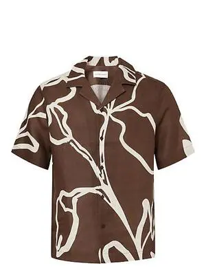 Frescobol Carioca Roberto Striped Linen Shirt - Cacao