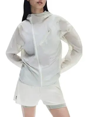 On Post Archive Faction X Zero Water Repellent Hooded Running Jacket - Ice