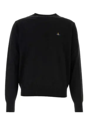 VIVIENNE WESTWOOD Orb Embroidered Crewneck Jumper - Black